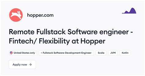 Remote Fullstack Software Engineer Fintech Flexibility Job At Hopper
