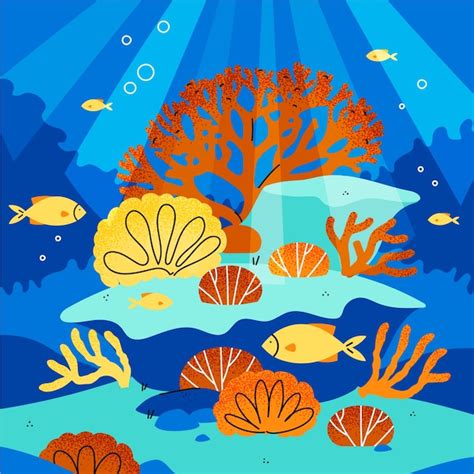 Free Vector Hand Drawn Coral Bleaching Illustration