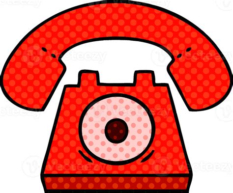 Cómic Libro Estilo Dibujos Animados De Un Rojo Teléfono 45300172 Png