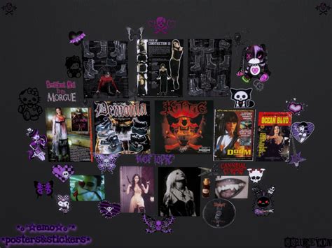 ⋆｡° Emo Postersandstickers °｡⋆ Xureyon Sims 4 Mods Sims 4 Cc Goth