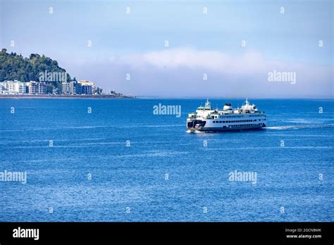 Mv Walla Walla Jumbo Class Ferry Sailing Into Seattle Harbor