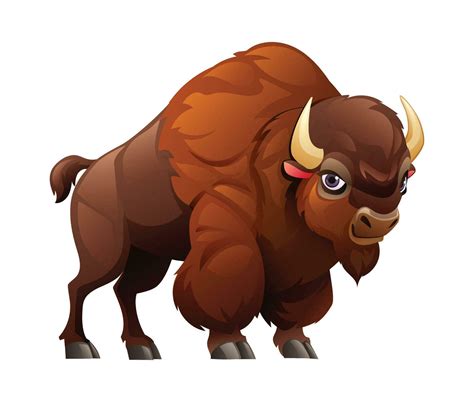 Bison Cartoon Illustration Isolated On White Background 37046001 Vector