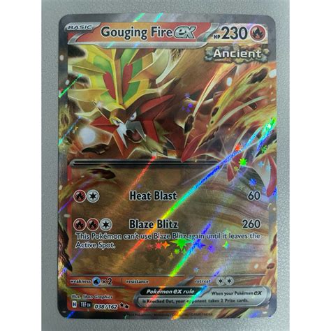 Pokemon Ptcg Sv05 Temporal Force 038 162 Gouging Fire Ex Shopee Malaysia