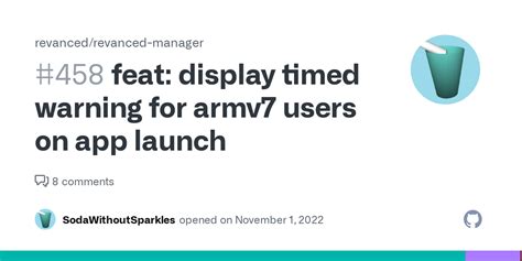 feat display timed warning for armv7 users on app launch · issue 458
