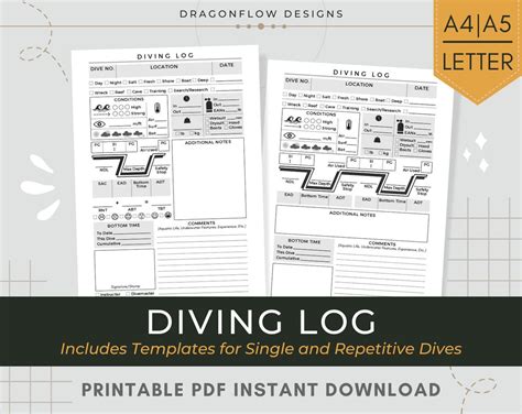 Scuba Diving Log Template Printable Pdf Download Diving Journal