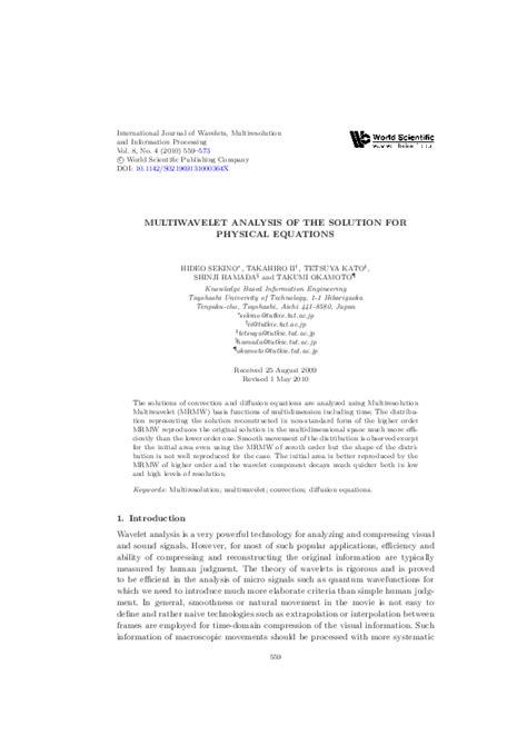 Pdf Multiwavelet Analysis Of The Solution For Physical Equations