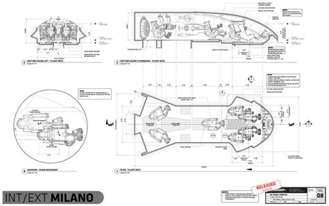 Galaxy Milano Schematics For Spaceship Interior And Exterior Design