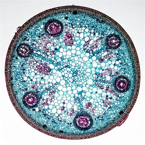 Dicot Stem Cross Section Under A Microscope Stock Illustration Illustration Of Xylem Light