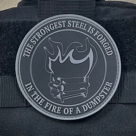 Pvc Dumpster Fire Morale Patch Dark Mode — The Fine Art Revolution