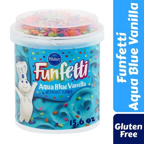 Pillsbury Funfetti Aqua Blue Vanilla Frosting 156 Oz Tub Walmart