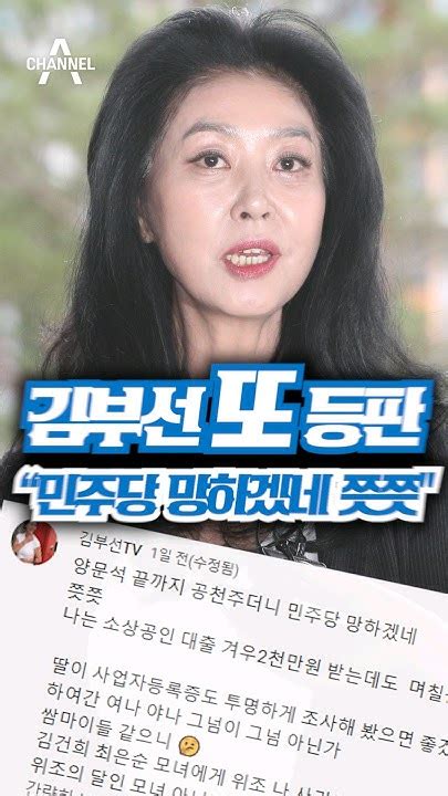 김부선 또 등판 민주당 망하겠네 쯧쯧 채널a Shorts Youtube