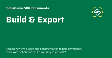 Build And Export Sohagame Sdk Documents