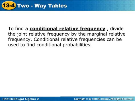 PPT Construct And Interpret Two Way Frequency Tables Of Data When Two Categories Are