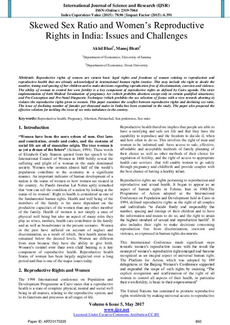 pdf skewed sex ratio and women ‟ s reproductive rights in india