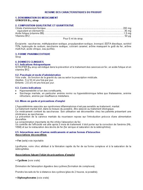 Gynofer B12 Prévention Des Carences Pdf Vitamine B12 Fer