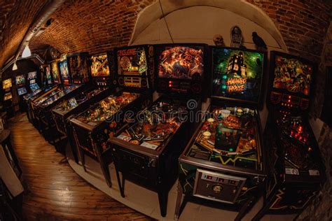 Krakow Poland November 17 2023 A Collection Of Pinball Machines In