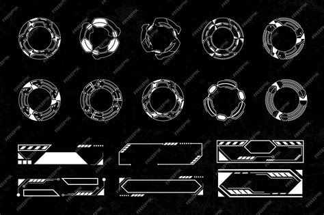 Premium Vector Futuristic Cyberpunk Sci Fi Interface Element Hud Technology Frame Graphic