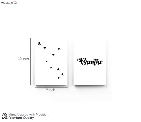 Buy White And Black Breathe Basic Canvas Printed Wall Frames Set Of 2