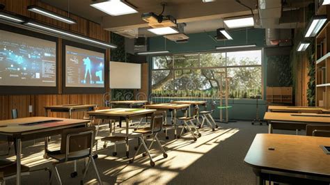 A Modern And Inviting Classroom Designed For Interactive Learning