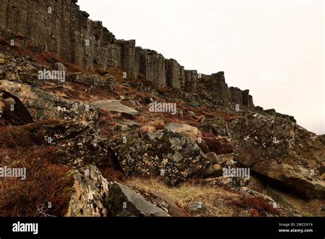 Gerðubergis A Dolerite Cliff A Coarse Grained Basalt Rock Located On The Western Peninsula Of