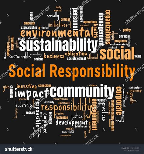 Social Responsibility Word Cloud Template Law Stock Vector Royalty