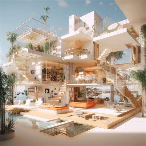 Premium Photo Digital Dream Home A 3d Perspective On Living
