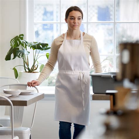Choice White Customizable Poly Cotton Basic Bib Apron 34 X 34 150