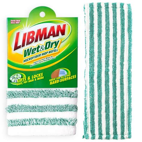 Libman 18 Wet And Dry Microfiber Mop Refill Green And White Walmart
