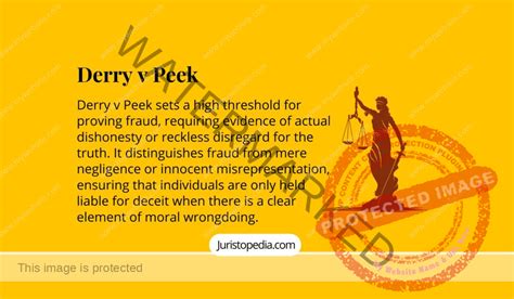 Derry V Peek 1889 Case Summary And Legal Principles