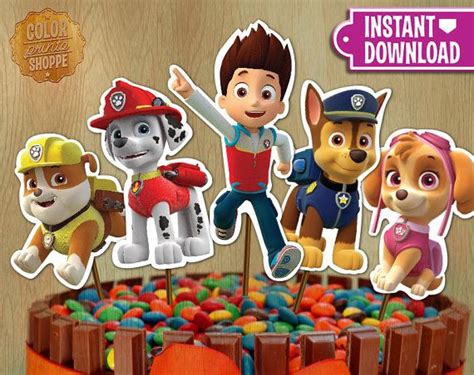 Paw Patrol Centerpieces Instant Download Printable Centerpieces Cake