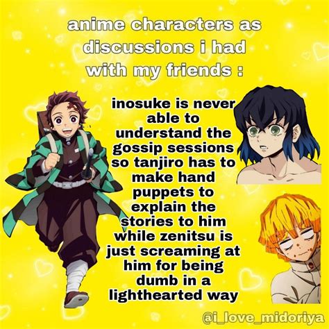 Im Tanjiro And My Bffs Are Zenitsu And Inosuke Headcanon Demon Slayer