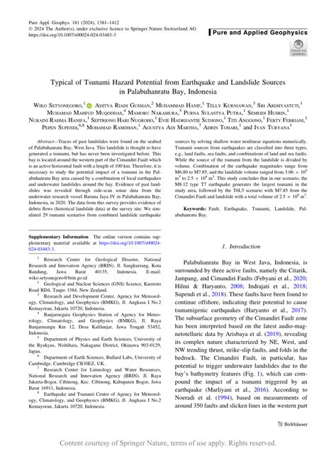 Typical Of Tsunami Hazard Potential From Earthquake And Landslide