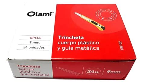 Trincheta Cutter Olami Chico 9mm Guia Metal Caja X24 Uni