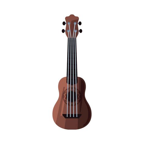 Ukulele Hawaiian String Musical Instrument Flat Style Illustration On