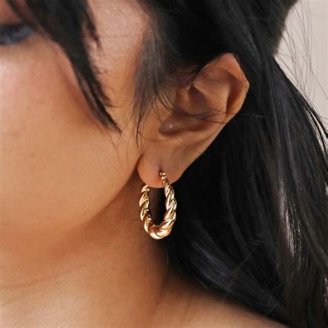 Large Twisted Rope Hoop Earrings
