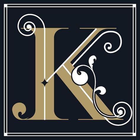 Premium Vector Capital Letter K In Leaves With A Frame Design