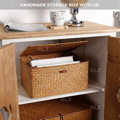 Alx Home Organizer Handmade Seagrass Storage Rattan Basket Picnic Woven