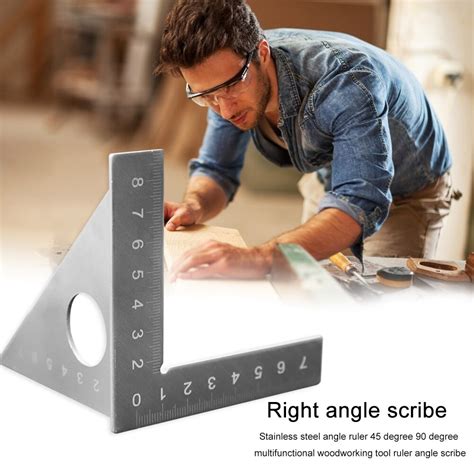 Ângulo De Aço Inoxidável Régua Transferidor Multif Vicedeal