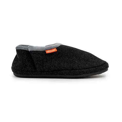 Archline Orthotic Closed Slippers Charcoal Marle Orthopedic Footbed