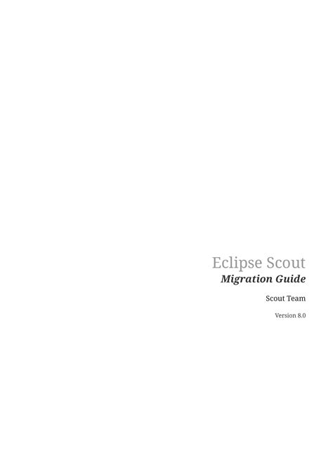 Eclipse Scout Migration Guide