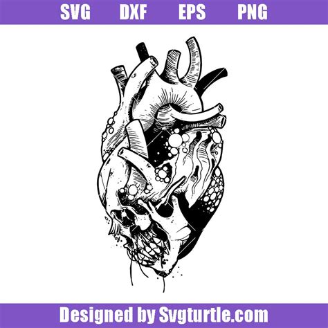 Bleeding Heart Skull Tattoo