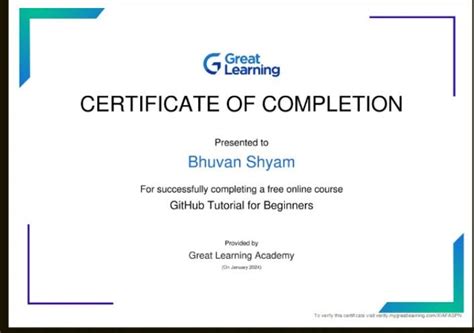 Bhuvan Shyam M On Linkedin Greatlearningacademy Greatlearning Glacertificate
