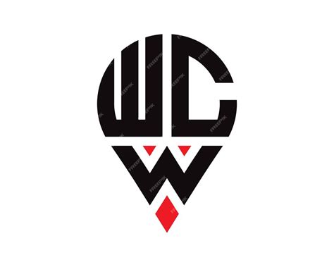 Premium Vector Wcw Letter Location Shape Logo Design Wcw Letter