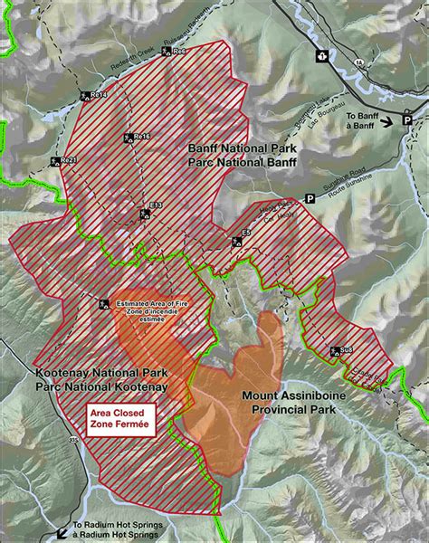 Canada Kootenay National Park Map