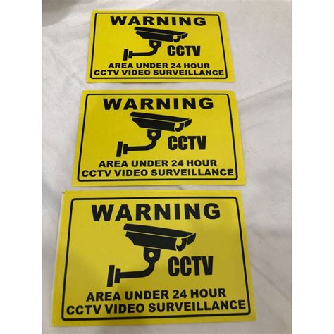 Weatherproof Cctv Sign Alloy Sheet Plate Rust Proof Cctv Warning Sign Malaysia Stock Shopee