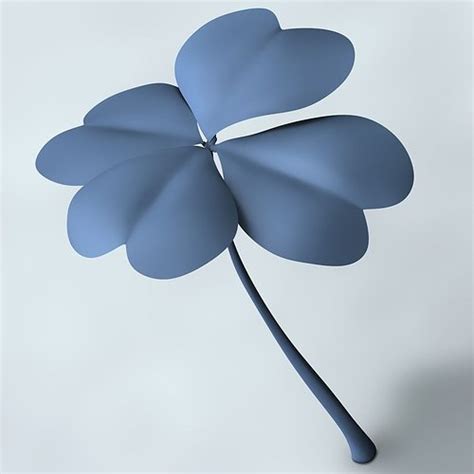 Four Leaf Clover 3d Model Obj 3ds Fbx C4d