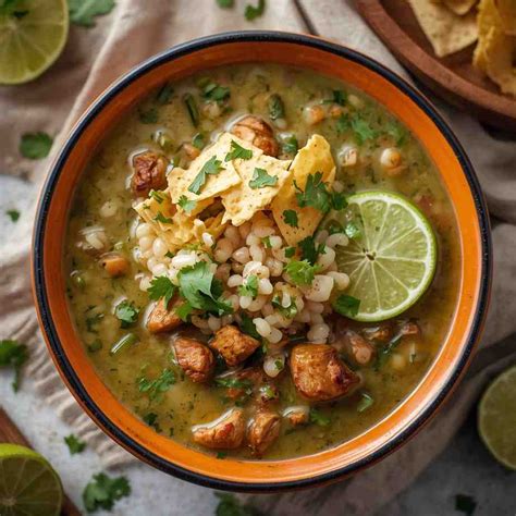 Chicken Pozole Verde With Hominy And Lime
