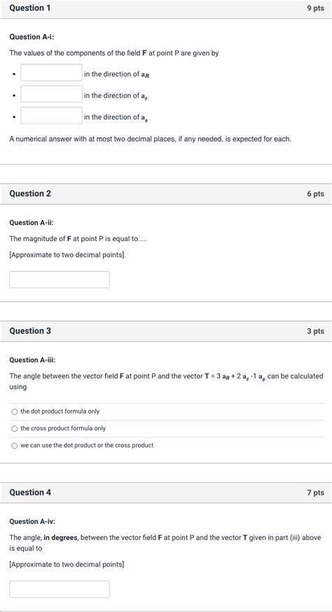 Solved Given The Vector Field Chegg
