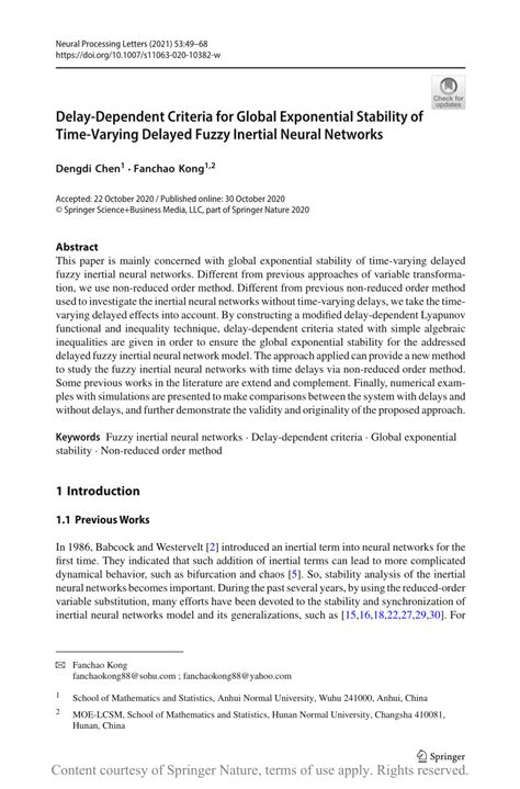 Delay Dependent Criteria For Global Exponential Stability Of Time Varying Delayed Fuzzy Inertial