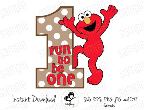 Fun To Be One Elmo Svg Sesame Street Birthday Svg Cut File Sesame